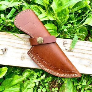 7" long custom handmade leather sheath fits up to 4" cutting blade knife