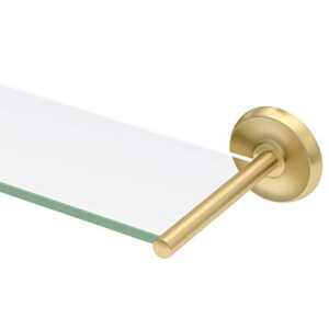 gatco 5057 designer ii glass shelf, brushed brass/wall mounted 22.50" x 5.85" tempered glass shelf