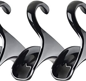 Bag-a-Vie Purse Hanger for Closet - Handbag Organizer Hooks for Hanging Bags & Purses, Protecting Bag Shape & Organizing Space (3 Hangers, Black Plastic)