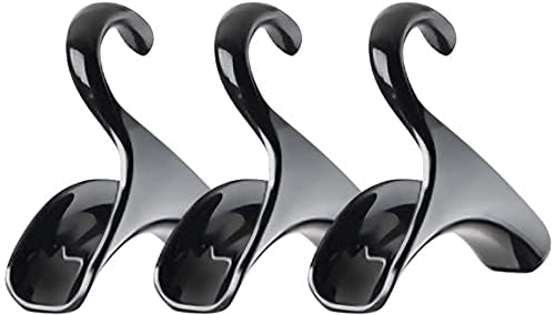 Bag-a-Vie Purse Hanger for Closet - Handbag Organizer Hooks for Hanging Bags & Purses, Protecting Bag Shape & Organizing Space (3 Hangers, Black Plastic)