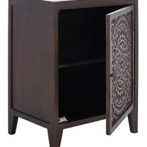 Safavieh Home Thea Brown 1-door Carved Mandala Nightstand