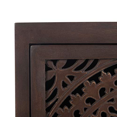 Safavieh Home Thea Brown 1-door Carved Mandala Nightstand