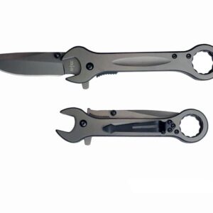 S-TEC 7.5" Wrench Tactical Folding Pocket Knife Multi-Tool Black Stainless Steel Blade (Gunmetal)