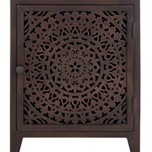 Safavieh Home Thea Brown 1-door Carved Mandala Nightstand