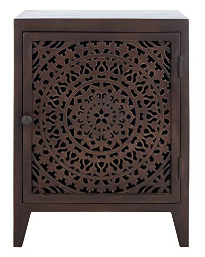 Safavieh Home Thea Brown 1-door Carved Mandala Nightstand