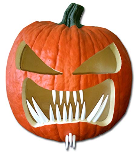 Halloween Pumpkin Carving Kit - Pumpkin Teeth for your Jack O' Lantern (White - 18 Fang, 18 Shark, 18 Buck)