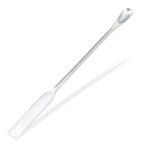 aaprotools double ended micro lab scoop spoon half rounded/flat end spatula, stainless steel