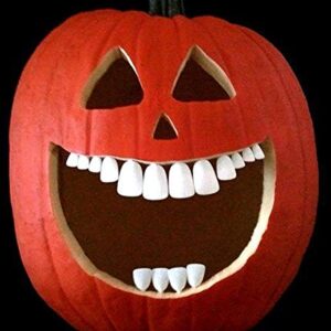 Halloween Pumpkin Carving Kit - Pumpkin Teeth for your Jack O' Lantern (White - 18 Fang, 18 Shark, 18 Buck)