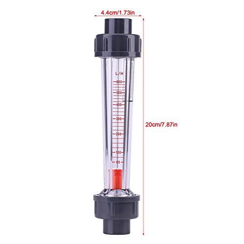 Peak Flow Meter,Tube Type Instantaneous Liquid Water Flow Meter, 60 600L H Plastic Tube Liquid Water Rotameter LZS 15D Flow Meter