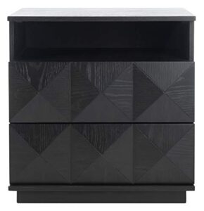 safavieh couture home patty modern black 2-drawer nightstand