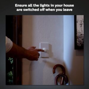 Philips Hue Wireless Smart Light Switch Button, White - 1 Pack - Portable and Battery Powered - Smart Home Control - Requires Hue Bridge - Easy, No-Wire Installation