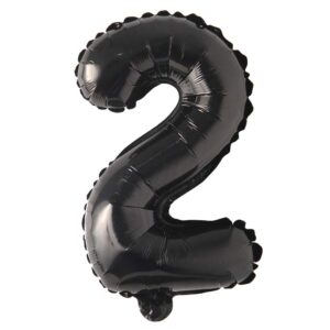 16" inch single black alphabet letter number balloons aluminum hanging foil film balloon wedding birthday party decoration banner air mylar balloons (16 inch black 2)