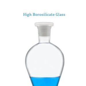 Borosilicate Glass 1000ML Separating Funnel Heavy Wall Conical Separatory Funnel with 24/40 Joints and PTFE Stopcock Lab,Food,pear - 1L