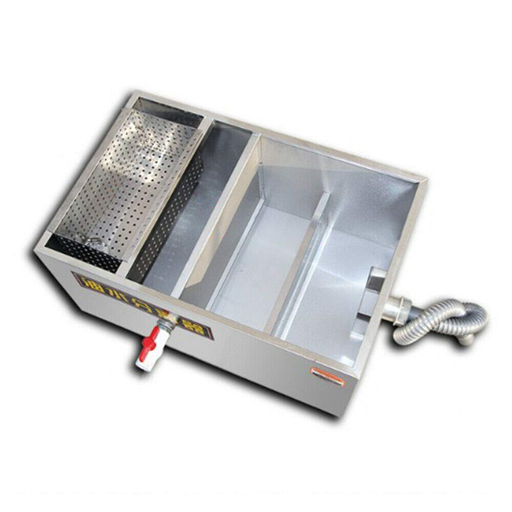 BoTaiDaHong Grease Trap Stainless Steel Interceptor Kitchen Wastewater Oil-Water 35x25x23cm Stable 35 * 25 * 23cm Grease Trap Interceptor for Restaurant Kitchen