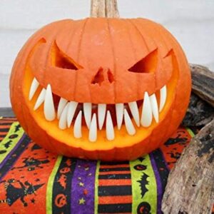 Halloween Pumpkin Carving Kit - Pumpkin Teeth for your Jack O' Lantern (White - 18 Fang, 18 Shark, 18 Buck)