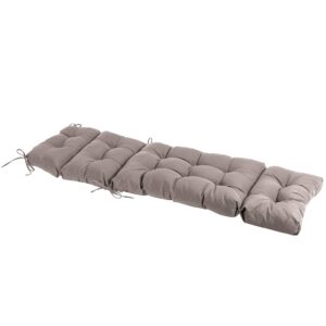 QILLOWAY Indoor/Outdoor Chaise Lounge Cushion,Spring/Summer Seasonal All Weather Replacement Cushions. (Tan/Grey)