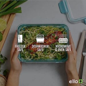 Ello Duraglass Mixed Meal Prep Sets Leak-Proof Glass Food Storage Containers with Silicone Sleeves and Airtight BPA-Free Lids, Dishwasher, Microwave, and Freezer Safe