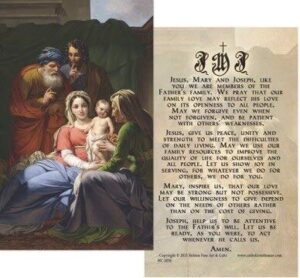 holy family with grandparents joachim and anne holy card with prayer on back paper pack of 50