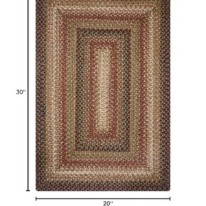 Homespice 20x30” Brown Rectangular Braided Rug. Gingerbread Brown Jute Rug. Uses- Entryway Rugs, Kitchen Rugs, Bathroom Rugs. Reversible, Rustic, Country, Primitive, Farmhouse Decor Rug