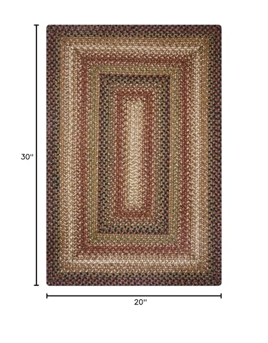 Homespice 20x30” Brown Rectangular Braided Rug. Gingerbread Brown Jute Rug. Uses- Entryway Rugs, Kitchen Rugs, Bathroom Rugs. Reversible, Rustic, Country, Primitive, Farmhouse Decor Rug