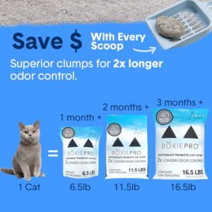 Boxie® Probiotic 40 Day Natural Odor Control Cat Litter, 11.5lb Lightweight Plant Based Kitty Litter