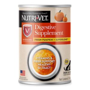 nutri-vet digestive support pumpkin supplements for dogs, 15 oz.