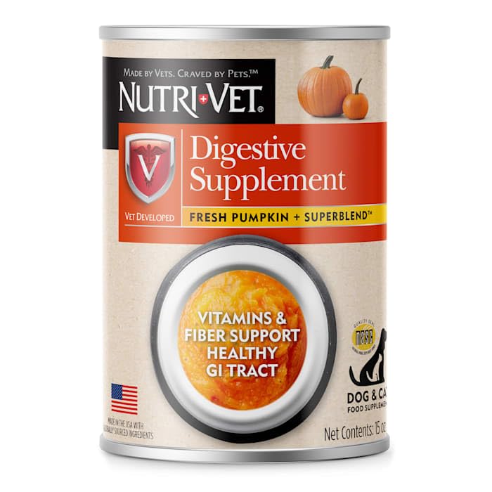 Nutri-Vet Digestive Support Pumpkin Supplements for Dogs, 15 oz.