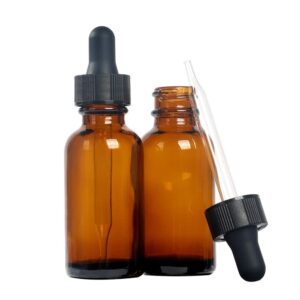 magic season boston round glass bottles (amber/ 1 fl oz. with droppers/ 2 pcs)