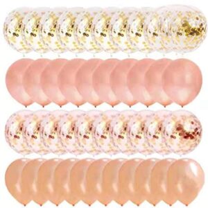 rose gold confetti balloons 100 pack, 12 inch latex party balloons with confetti dots for birthday party, wedding & anniversary decorations, graduation party supplies, baby shower and holidays