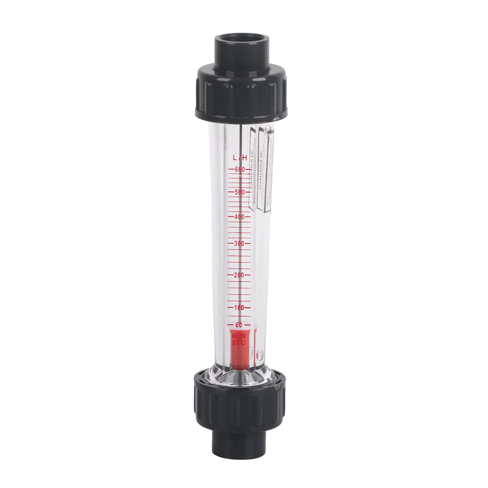 Peak Flow Meter,Tube Type Instantaneous Liquid Water Flow Meter, 60 600L H Plastic Tube Liquid Water Rotameter LZS 15D Flow Meter