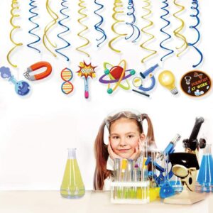 Scientist Hanging Swirl Decorations,Laboratory Decorations,DNA Decorations for Girls,Boys,Kids,Toddler and Adults,Home,Classroom,School(30Ct)