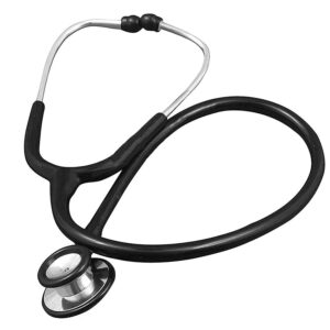 laja imports dual-head stethoscope, classic design for routine physical assessing basic heart and lung examinations (black steel)