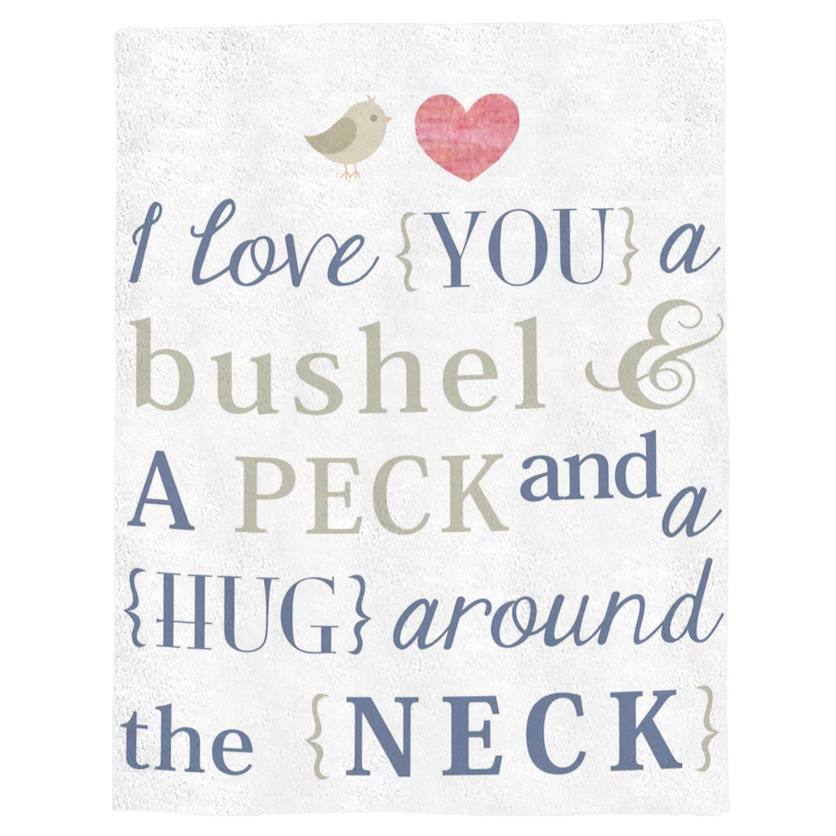 Super Cozy Plush Bed Blankets 50"x60" Kids Blankets I Love You a Bushel and a peck and a Hug Around The Neck Lightweight Fleece Flannel Blankets for Living Room Bedroom Sofa Couch Travel Camping