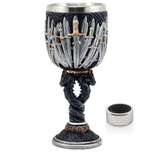 medieval got swords chalice goblet d&d game dragon gifts iron throne chalice cup merchandise drinking vessel with wine drip ring