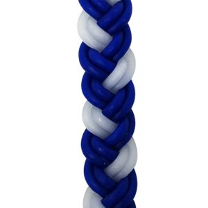 Jerusalem Candles Havdalah Candle - Braided Blue and White - Flat Havdallah Candles - 6 Pack