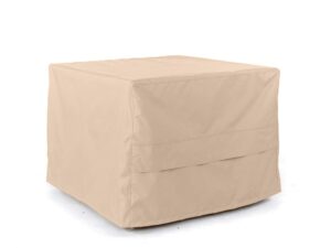 covermates deck box cover - heavy-duty polyester, weather resistant, drawcord hem, seating and chair covers, 24w x 24d x 18h, ripstop tan