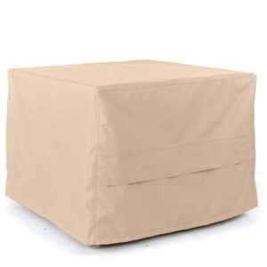 Covermates Deck Box Cover - Heavy-Duty Polyester, Weather Resistant, Drawcord Hem, Seating and Chair Covers, 24W x 24D x 18H, Ripstop Tan