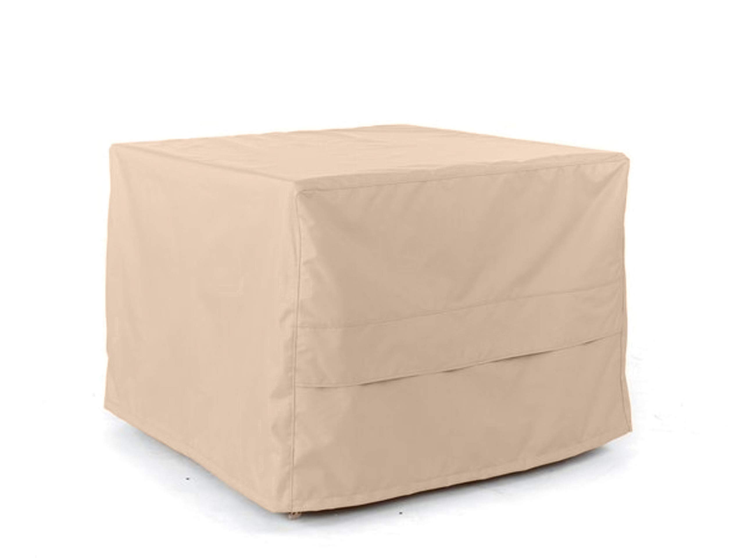 Covermates Deck Box Cover - Heavy-Duty Polyester, Weather Resistant, Drawcord Hem, Seating and Chair Covers, 24W x 24D x 18H, Ripstop Tan