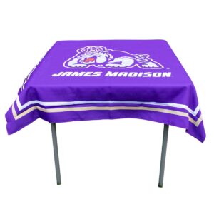 college flags & banners co. james madison dukes logo tablecloth or table overlay