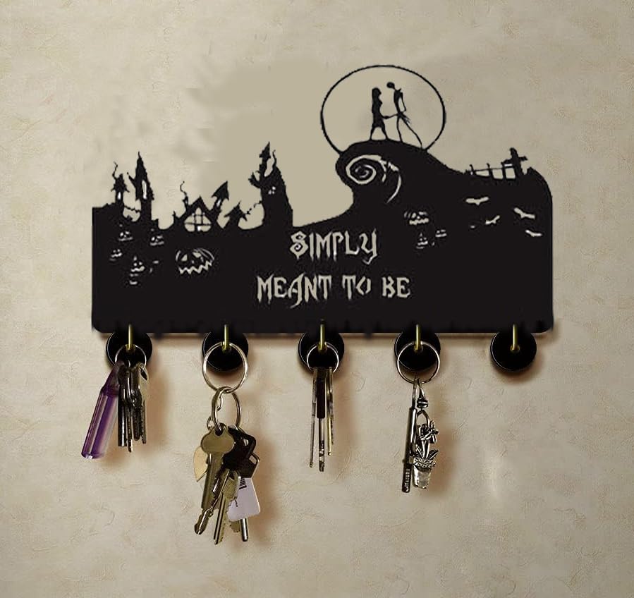 AWEHIRU Key Holder Key Hooks Wall Hanger Wall Holder Wall Décor Clothes Hooks Popular Movie Hooks for Clothing Bag Key Unique Indoor Decoration Wall Art 12inch Black