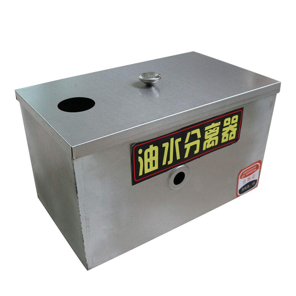 BoTaiDaHong Grease Trap Stainless Steel Interceptor Kitchen Wastewater Oil-Water 35x25x23cm Stable 35 * 25 * 23cm Grease Trap Interceptor for Restaurant Kitchen