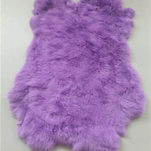 1x Skin of Rabbit Fur Scrap Dyed Tanned Rabbit Fur Hide - 10" by 12" Rabbit Pelt with Sewing Quality Leather (Light Purple)