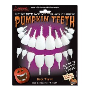 Halloween Pumpkin Carving Kit - Pumpkin Teeth for your Jack O' Lantern (White - 18 Fang, 18 Shark, 18 Buck)