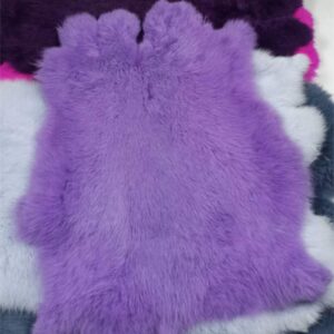 1x Skin of Rabbit Fur Scrap Dyed Tanned Rabbit Fur Hide - 10" by 12" Rabbit Pelt with Sewing Quality Leather (Light Purple)