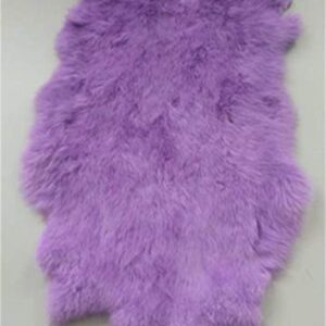 1x Skin of Rabbit Fur Scrap Dyed Tanned Rabbit Fur Hide - 10" by 12" Rabbit Pelt with Sewing Quality Leather (Light Purple)