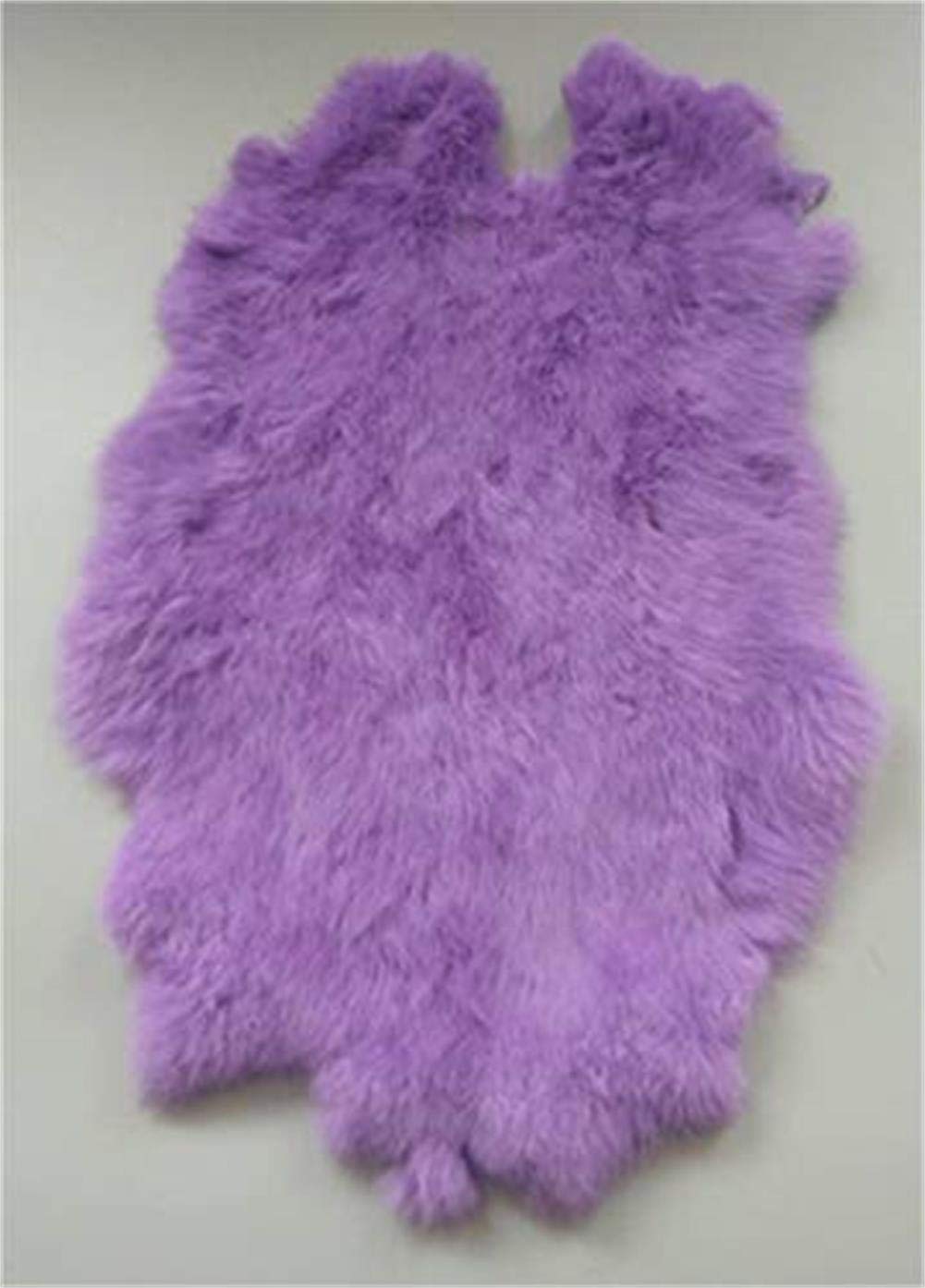 1x Skin of Rabbit Fur Scrap Dyed Tanned Rabbit Fur Hide - 10" by 12" Rabbit Pelt with Sewing Quality Leather (Light Purple)