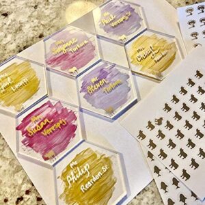 ARK Creation 50 Wedding Meal Stickers for Place Cards - Place Card Menu Choices - Wedding Meal Choice Stickers (Gold, Beef)