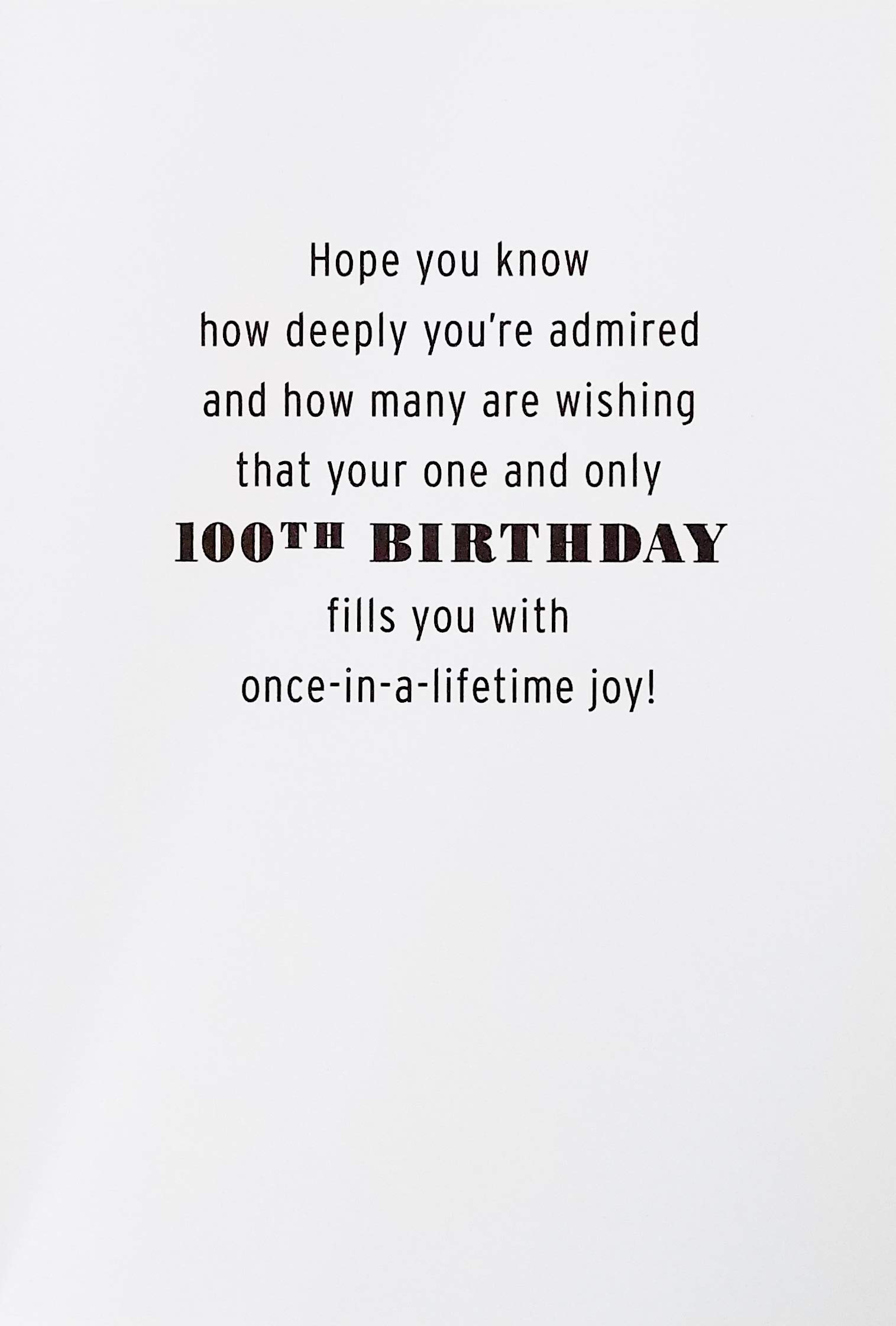 Greeting Card Today We Celebrate Your Amazing Journey and The Incredible Person You Are - Happy 100th Birthday 100 Years Old Milestone