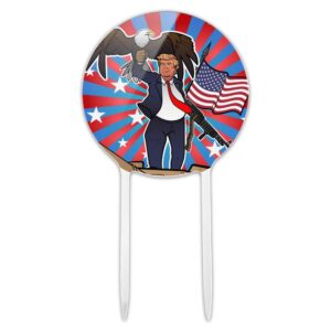 acrylic patriotic donald trump with eagle american flag gun cake topper party decoration for wedding anniversary birthday graduation