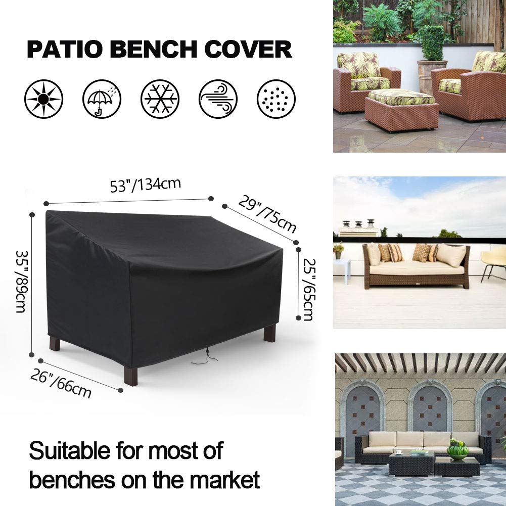 Onlyme Outdoor Patio Bench Cover Waterproof, 2 Seater, Loveseat, Sofa, Glider, Furniture Cover